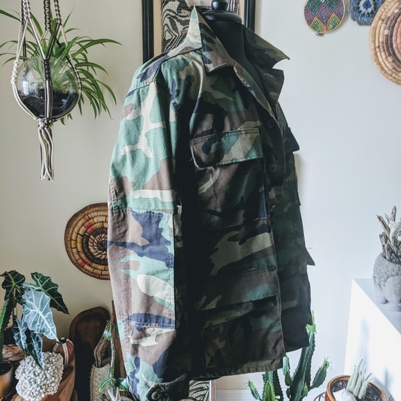 Vintage | Jackets & Coats | Camo Military Jacket Army Oversize Fall ...